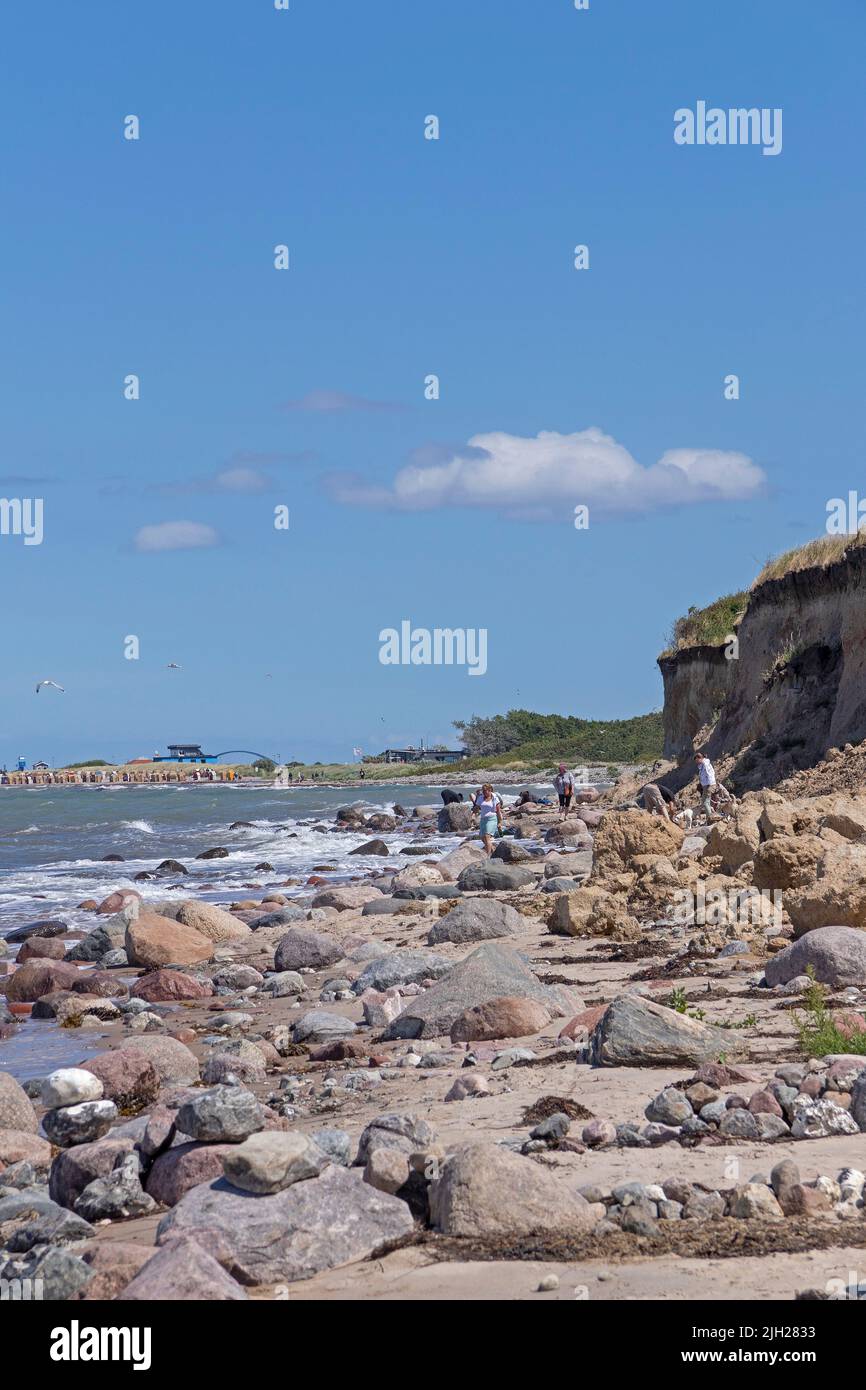 Rocks at the beach, Steep coast, Heiligenhafen, Schleswig-Holstein ...