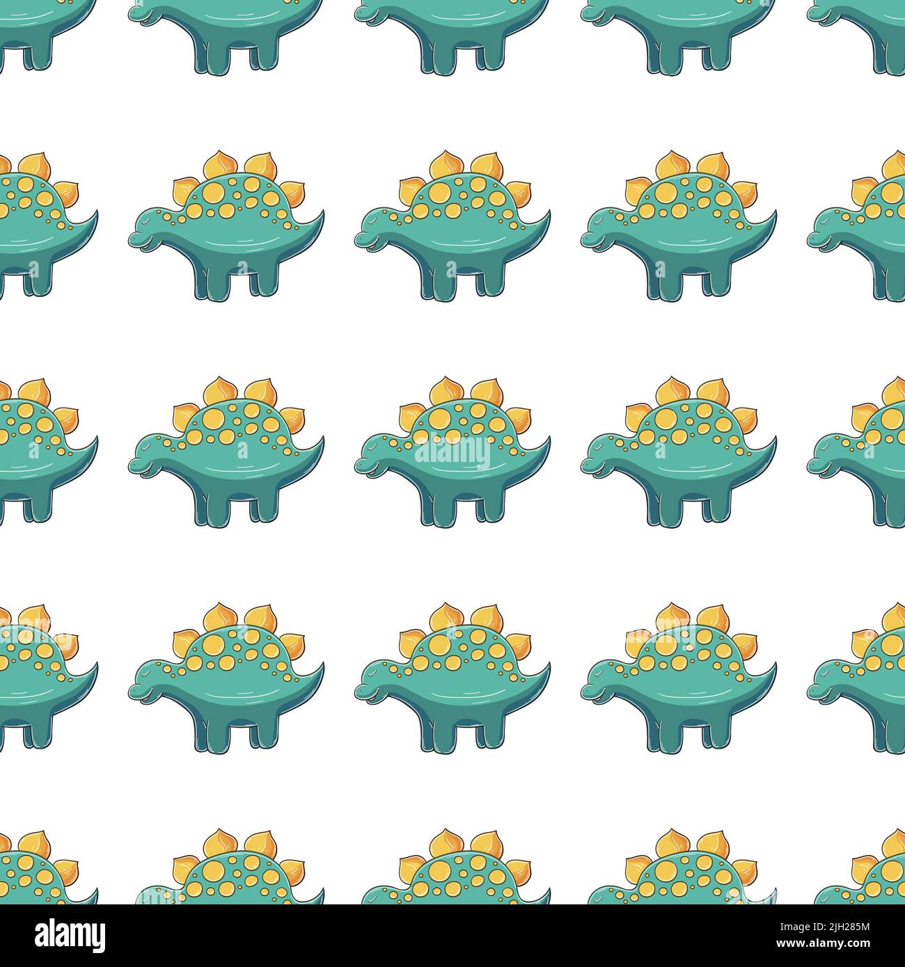 Cute funny kids dinosaur pattern. Colorful dinosaur vector background ...