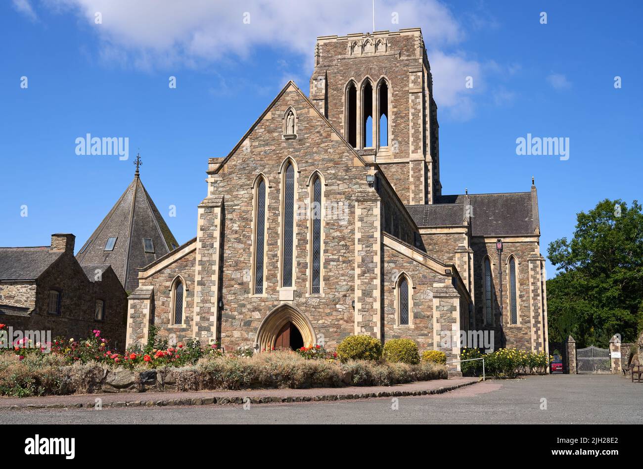 Whitwick, Leicestershire, UK 07 13 2022 Large monastery and rose garden ...