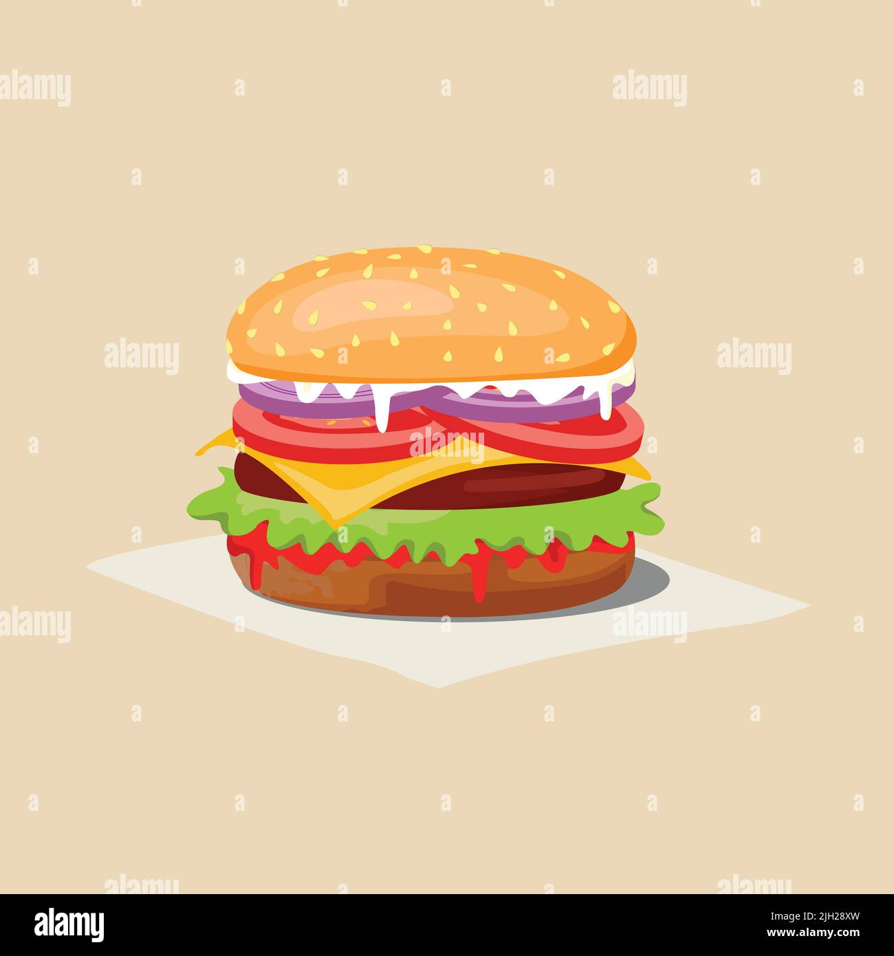 Delicious Burger vector illustration Stock Vector Image & Art - Alamy