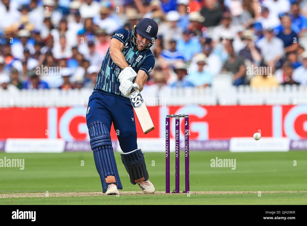 David Willey of England hits a four (4) in , on 7/14/2022. (Photo by ...