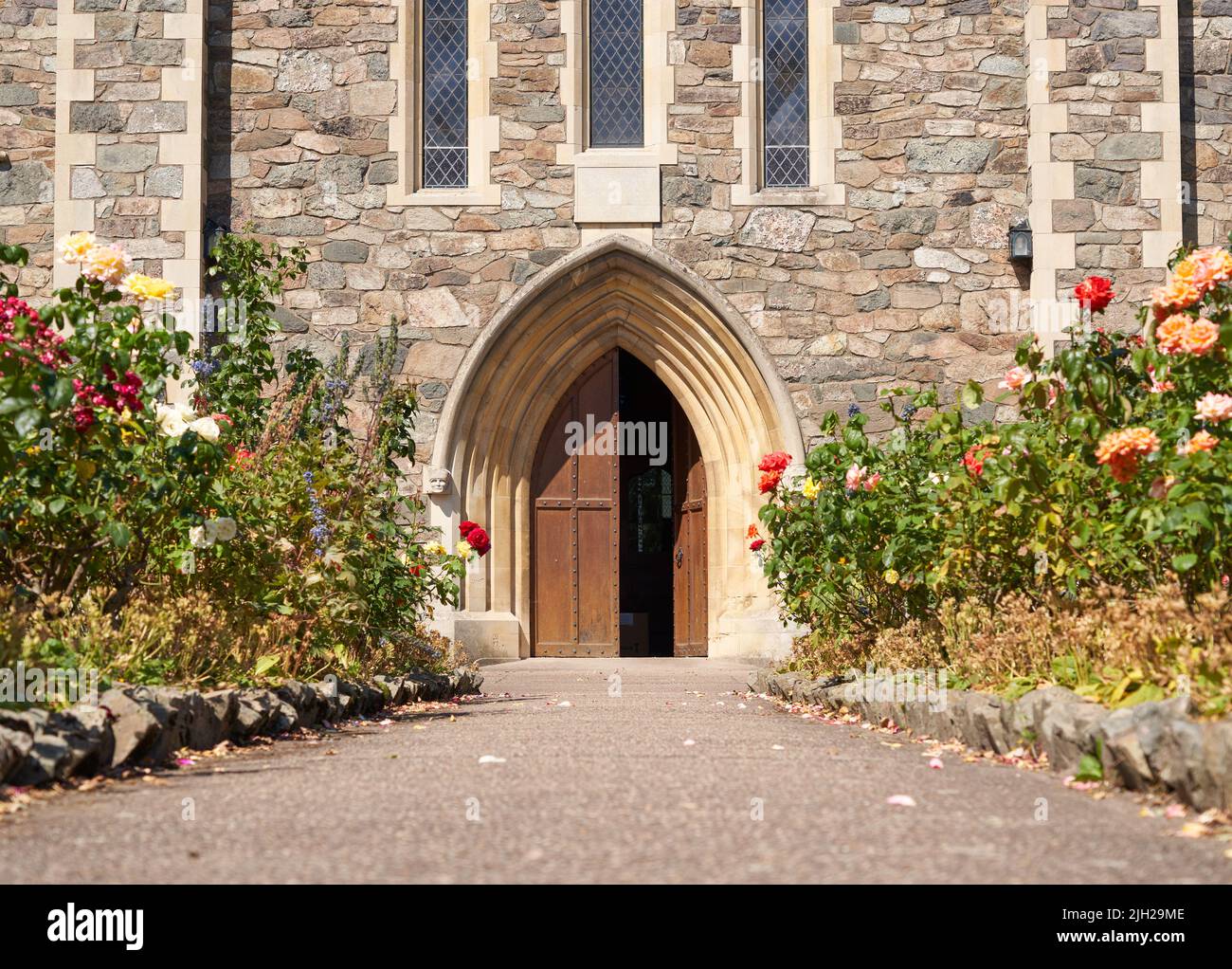 Monastery main entrance example Stock Photo - Alamy