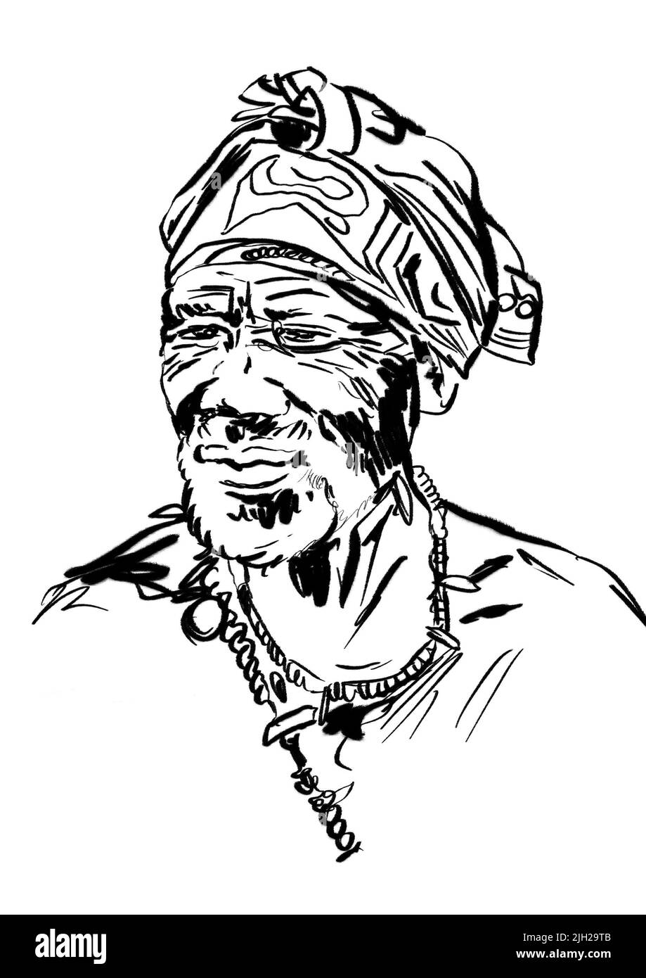 African man illustration Stock Photo - Alamy