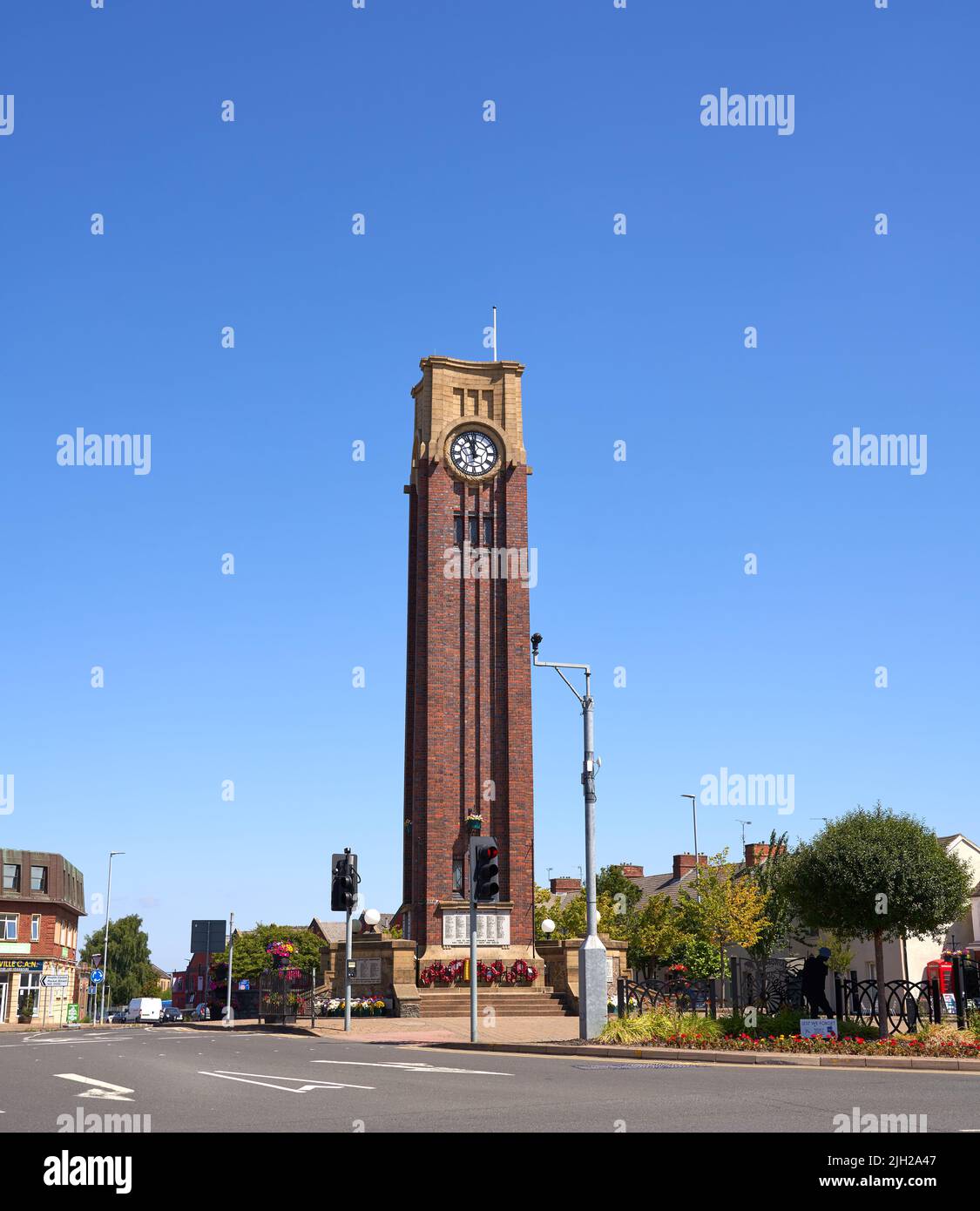 Memorial clock tower in Coalville, Leicestershire, UK Stock Photo - Alamy