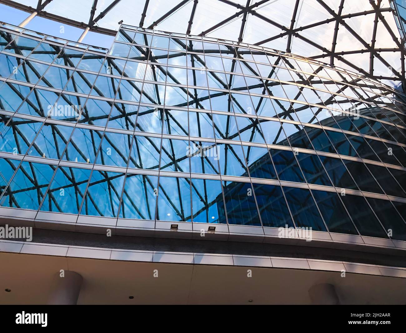 Glass and steel structure of a building in Milan. Lombardia Building ...