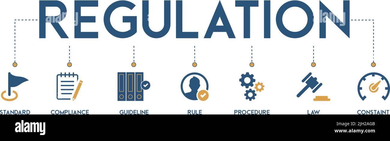 Banner Regulation Compliance Rules Law Standard vector illustration ...