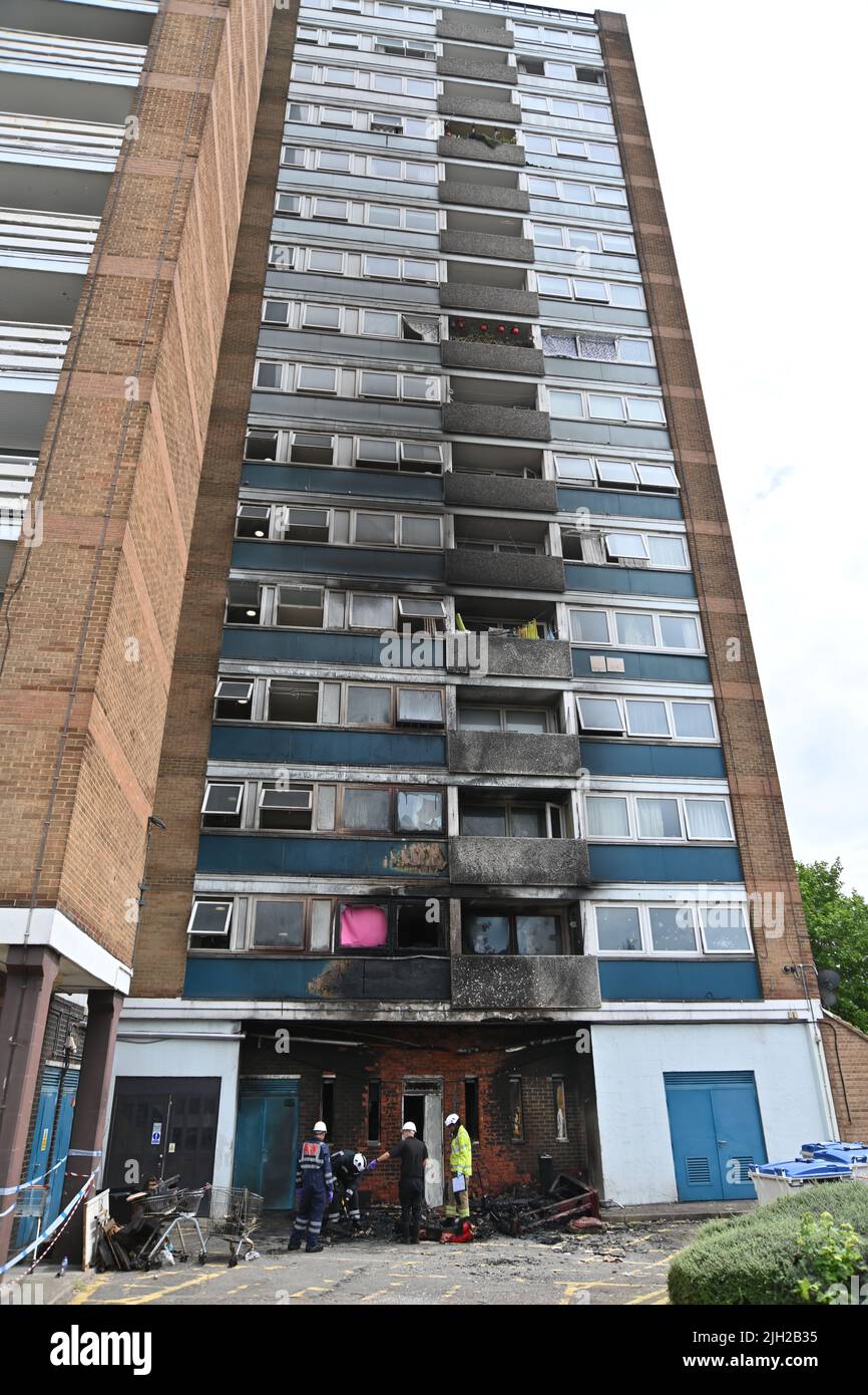 Burnt out flats hi-res stock photography and images - Alamy