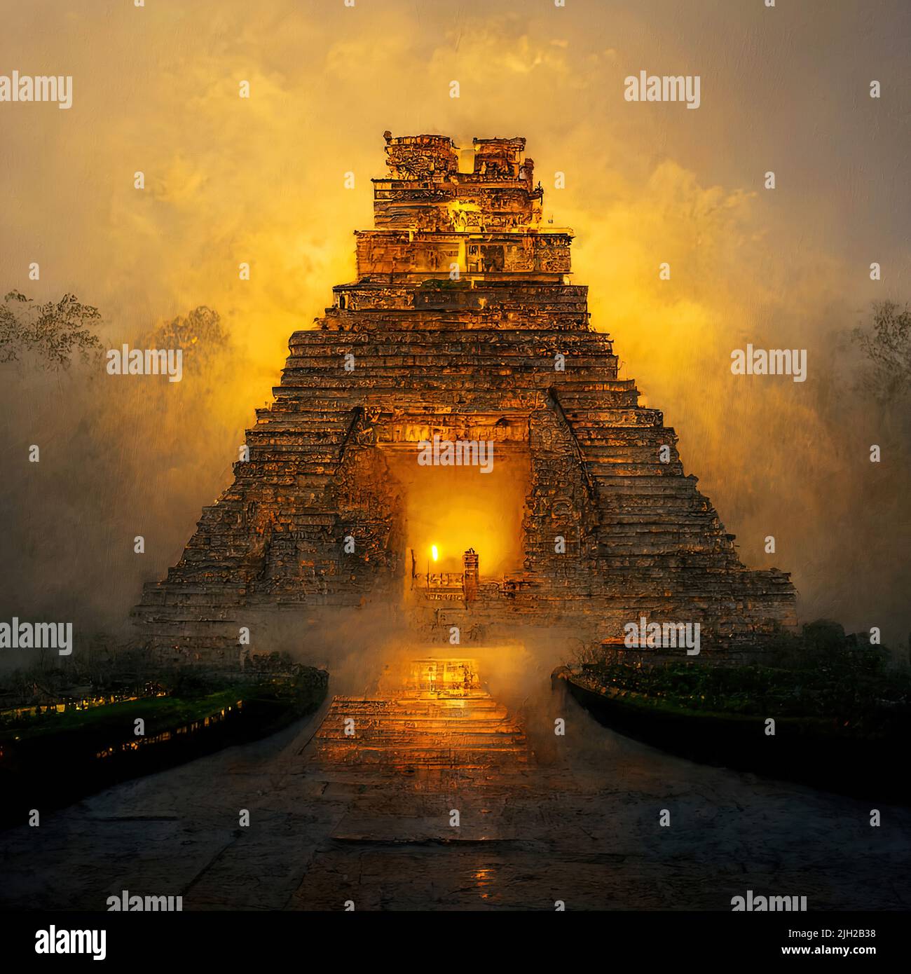 Ancient Mayan Temple Stock Photo - Alamy