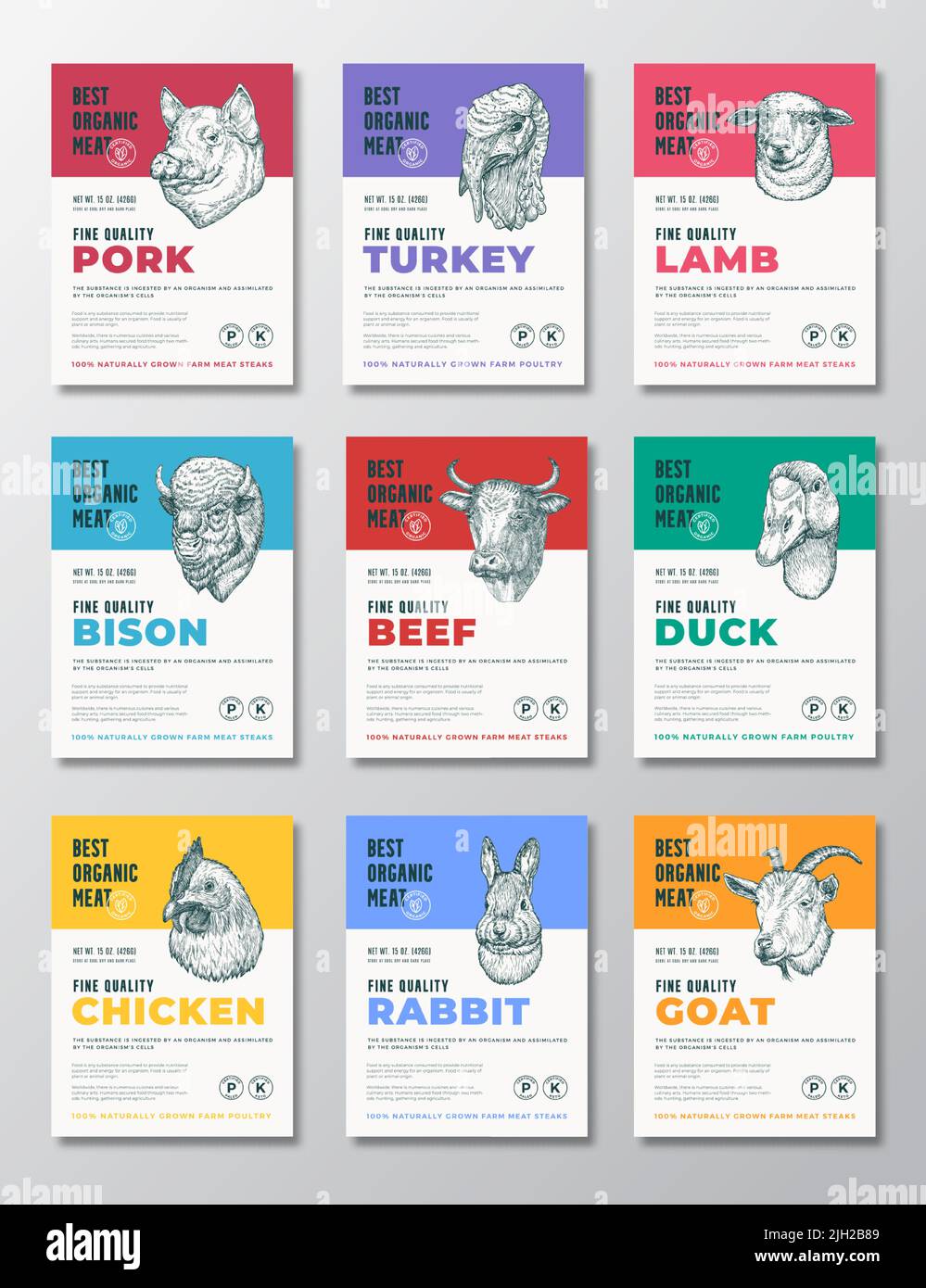 Best Organic Meat and Poultry Vector Packaging Design or Label ...