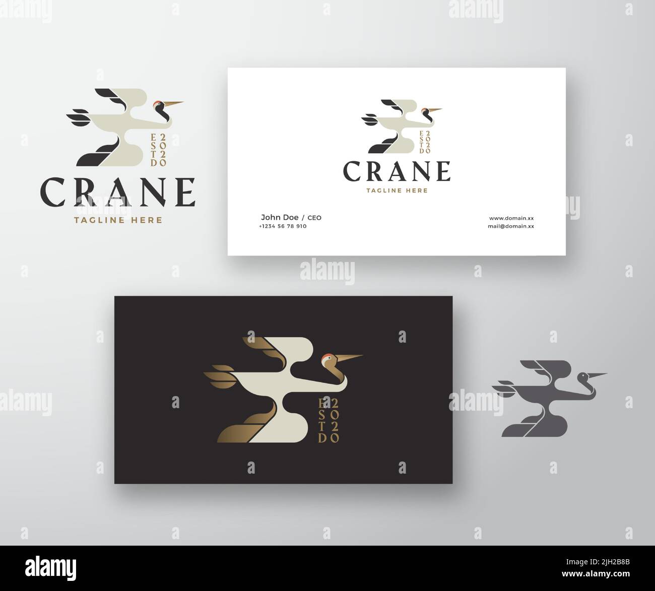 Abstract Crane Bird Vector Illustration. Geometry Flying Stork ...