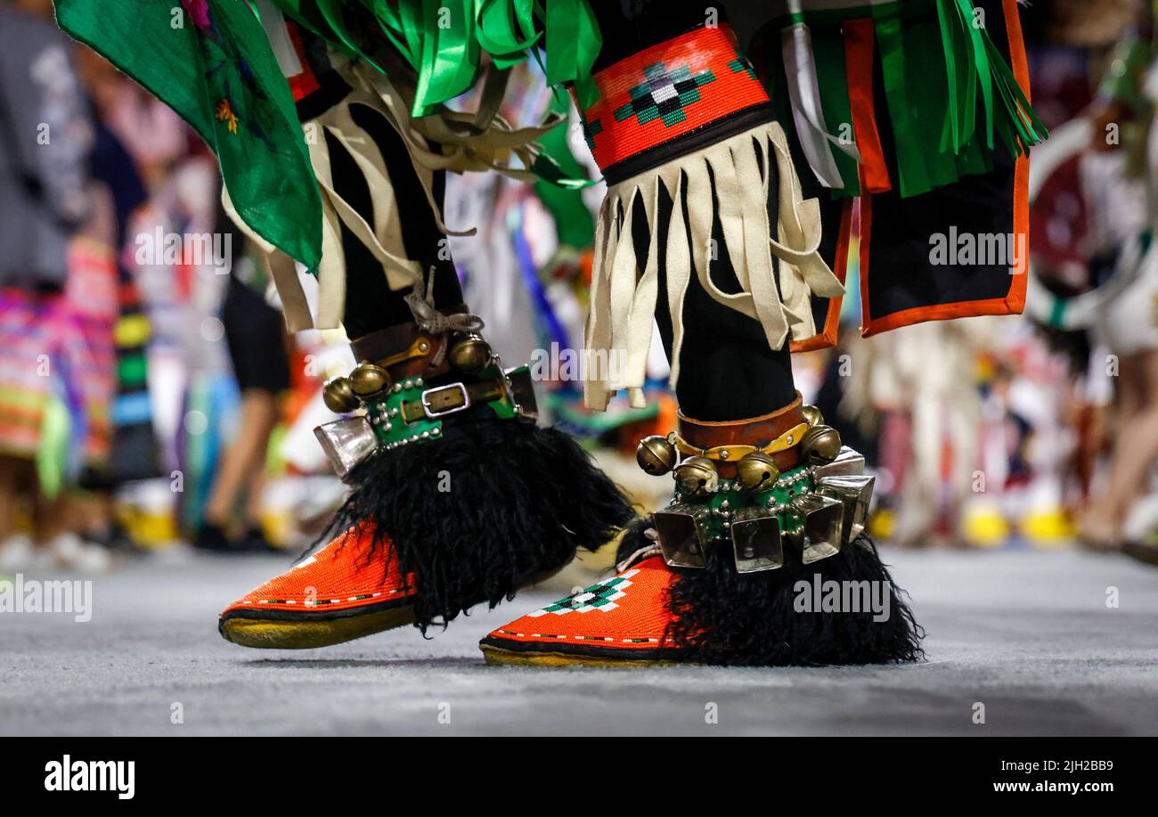 Native dancers perform during the Stampede Powwow at the Calgary ...