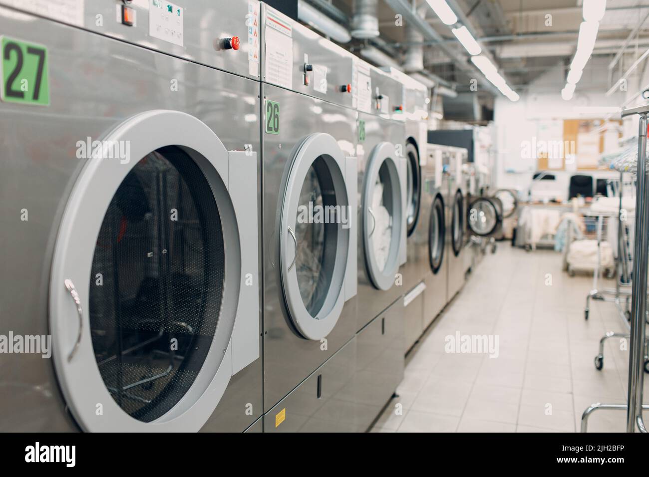 Dry Cleaning With Washing Machine Spin Clothes Clean Cloth Chemical Process Laundry Industrial