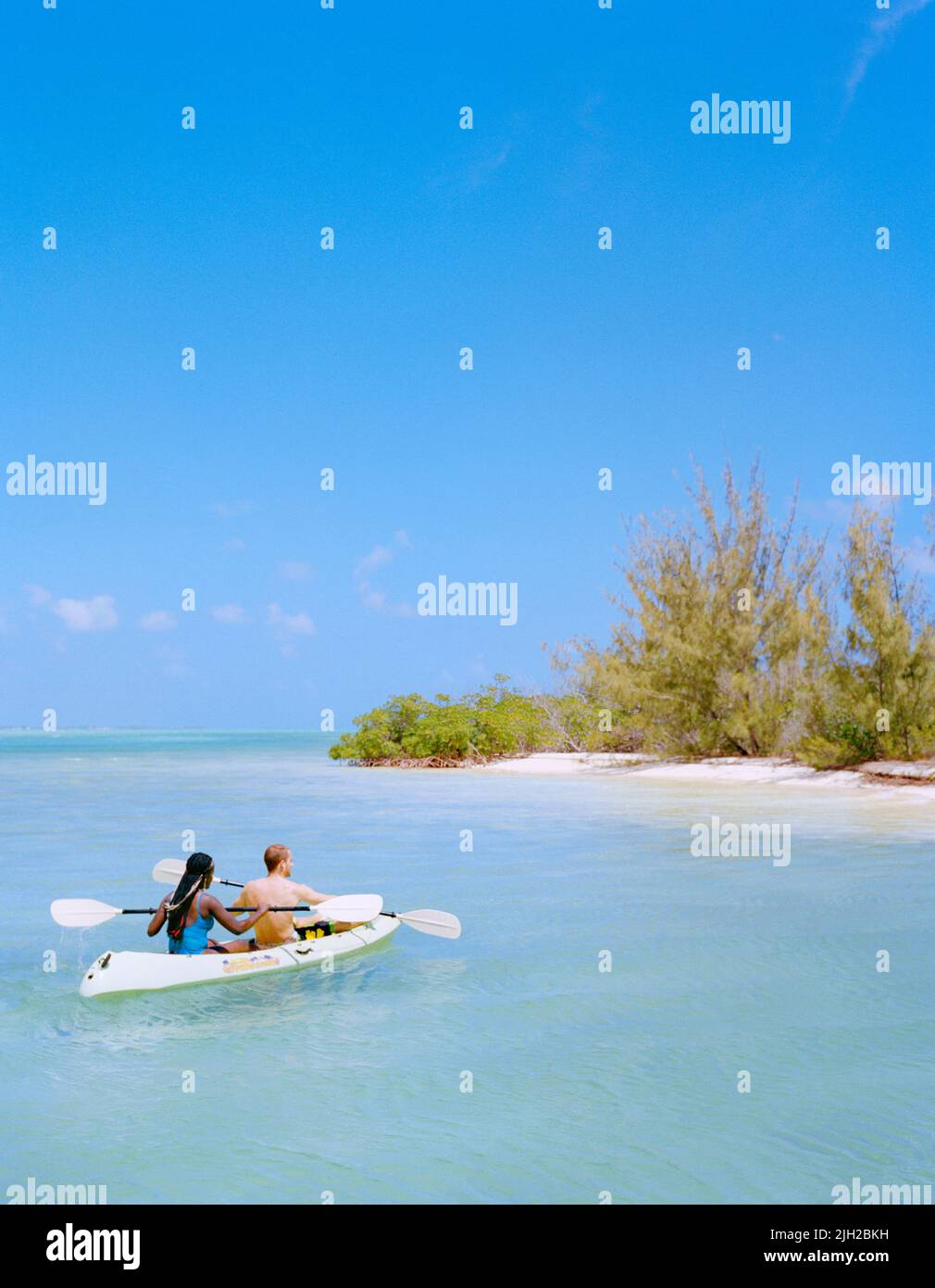 Guests from Tiamo Resort kayak in South Lagoon. South Andros Island ...