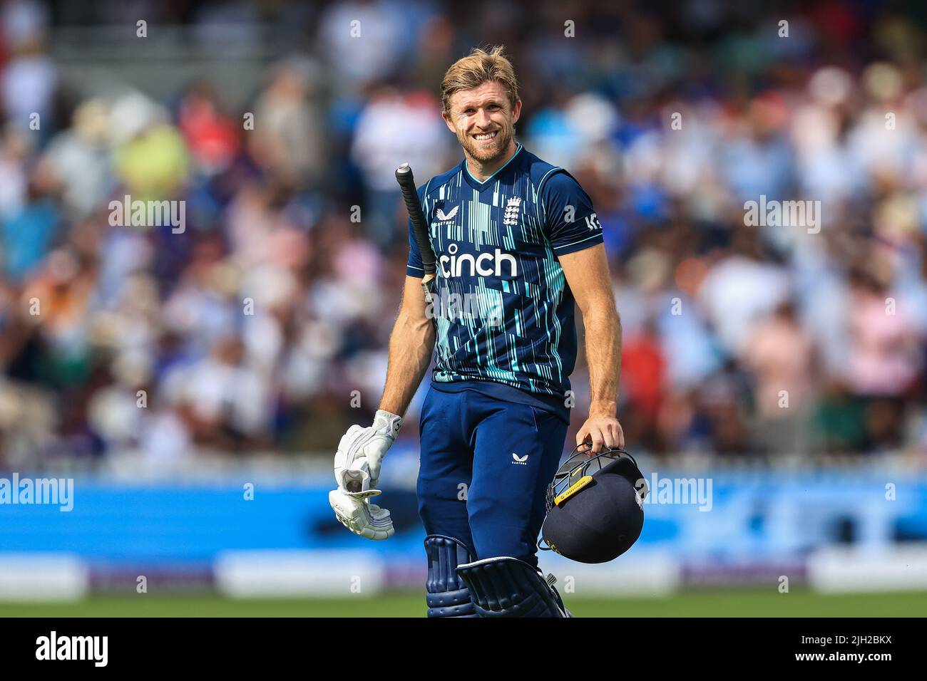 David Willey of England leaves the field after being caught by Shreyas ...