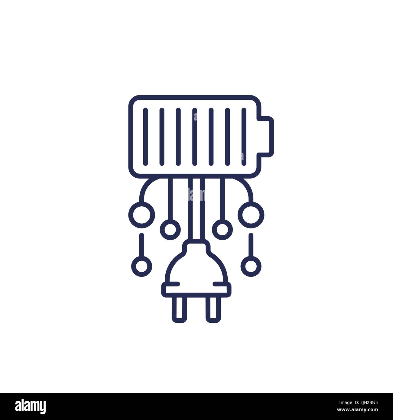 electric plug and a battery line icon Stock Vector Image & Art - Alamy