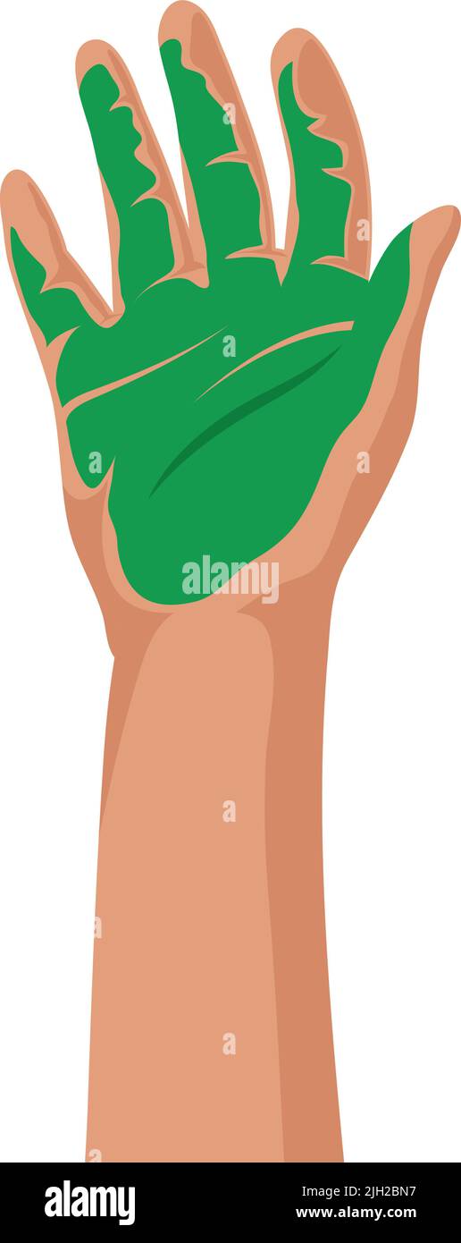 hand with green paint icon Stock Vector Image & Art - Alamy