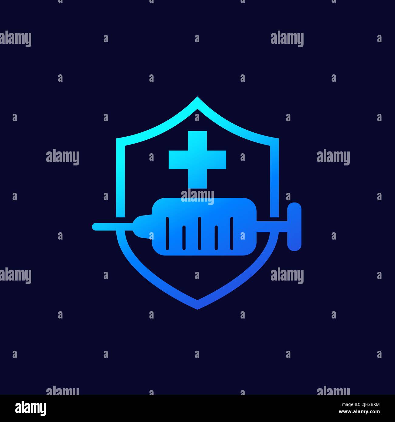 vaccine icon with shield and syringe, vector Stock Vector Image & Art ...