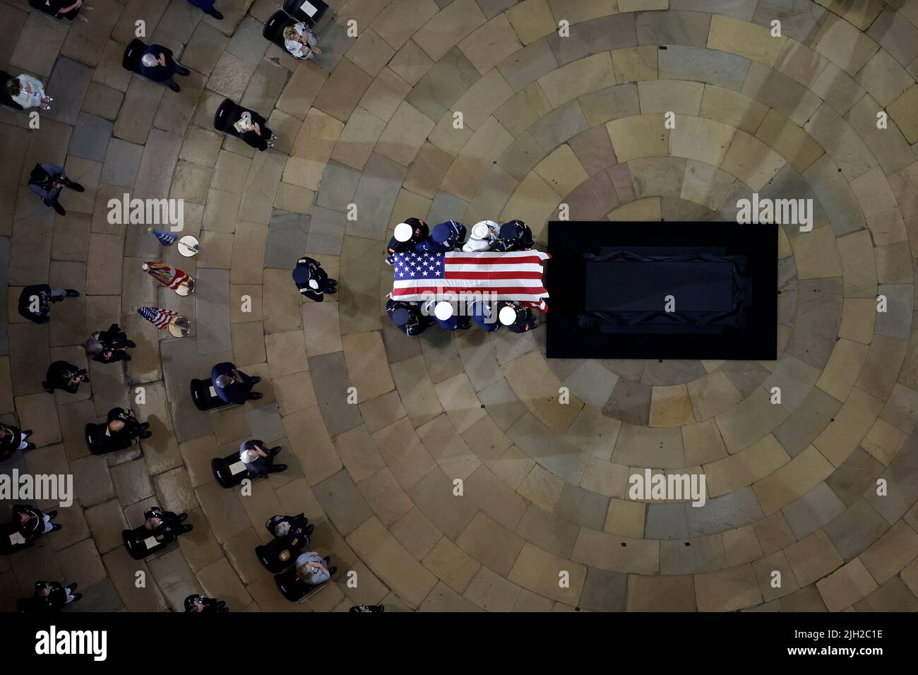 Washington DC, USA. 14th July, 2022. WASHINGTON, DC - JULY 14: A casket ...