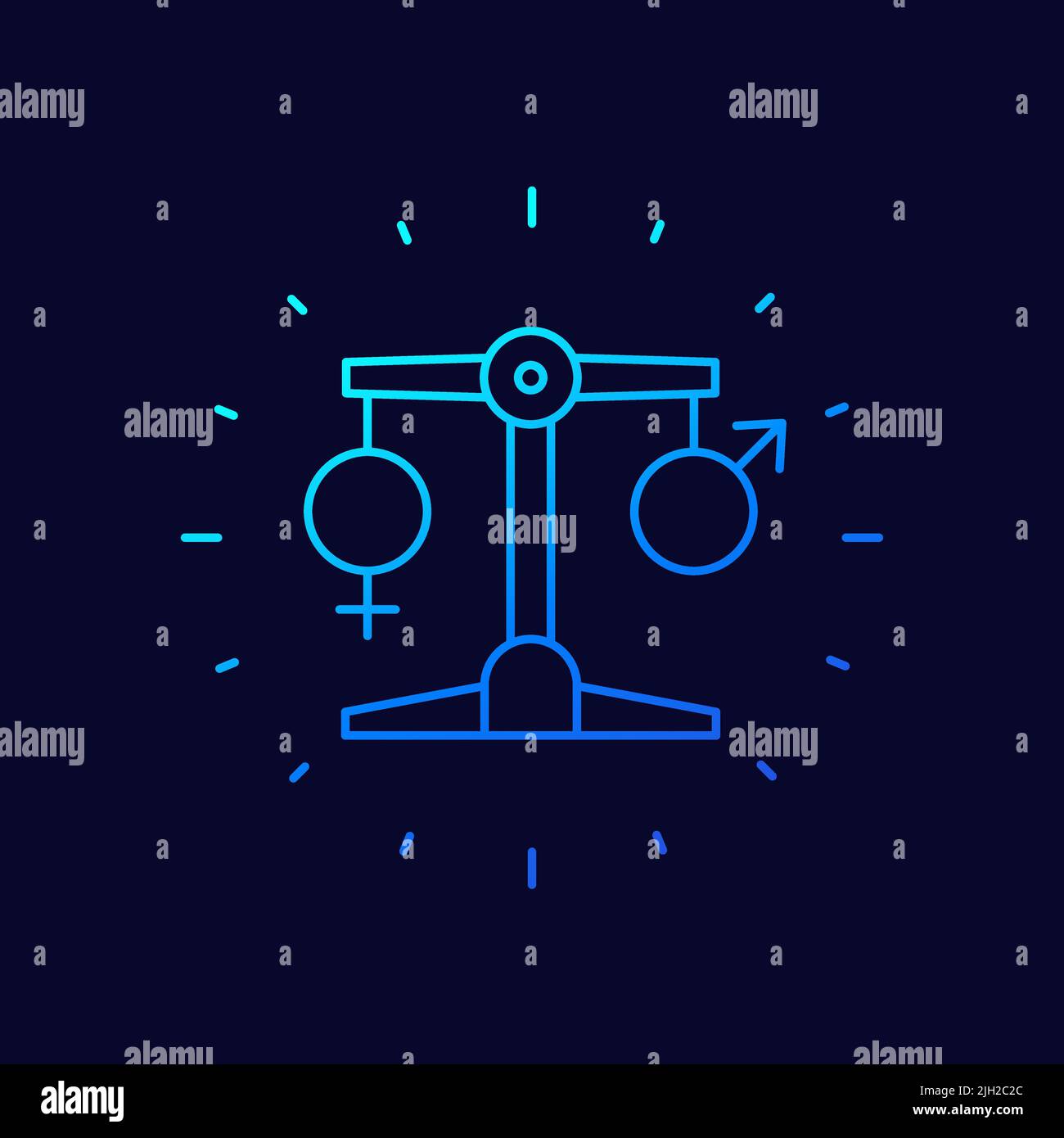 gender equality line icon with scales, vector Stock Vector Image & Art ...