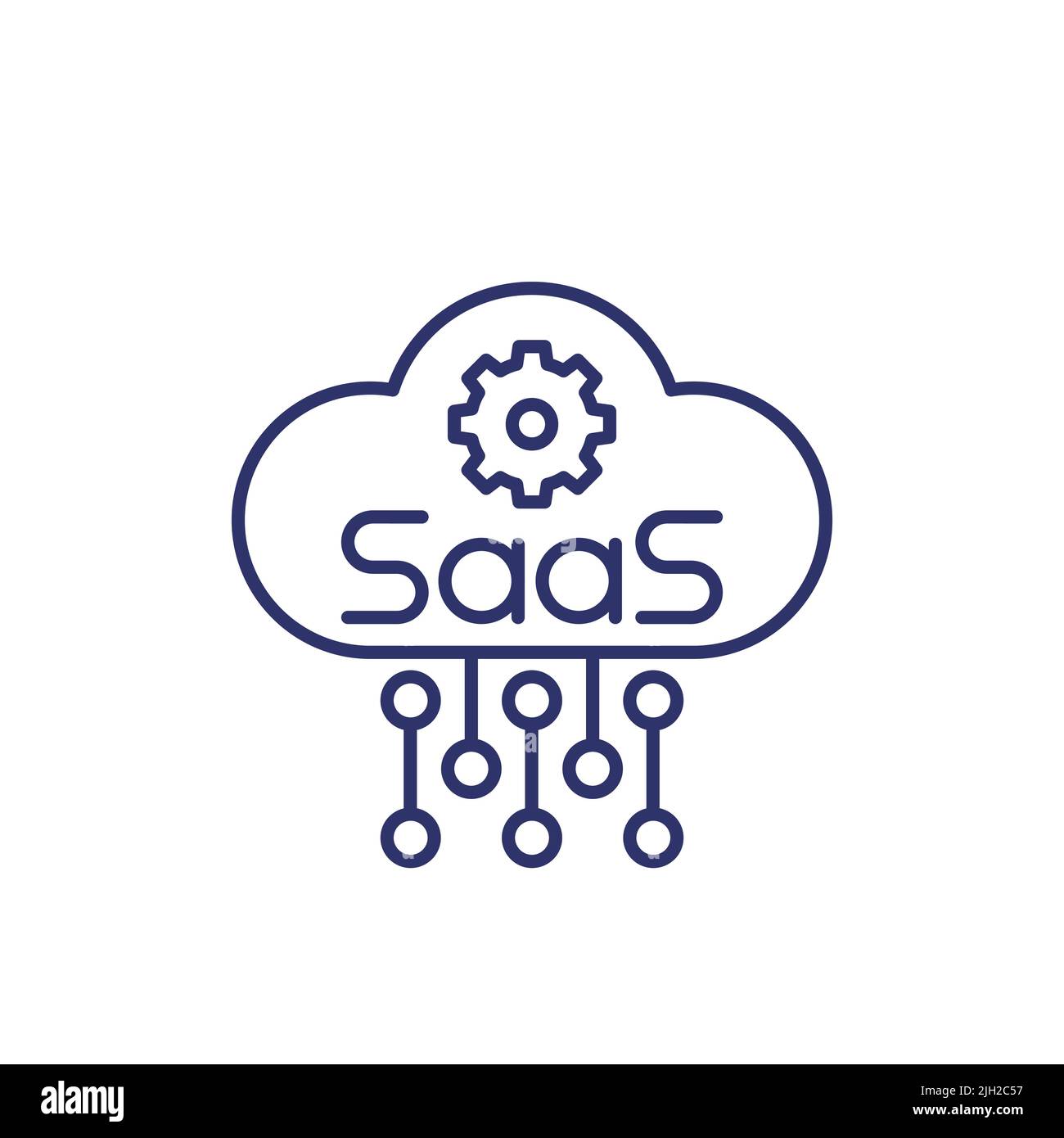 SaaS line icon with a cloud and gear Stock Vector Image & Art - Alamy