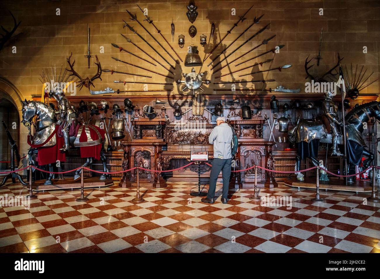 WARWICK, GREAT BRITAIN - SEPTEMBER 15, 2014: These are the weapons and ...