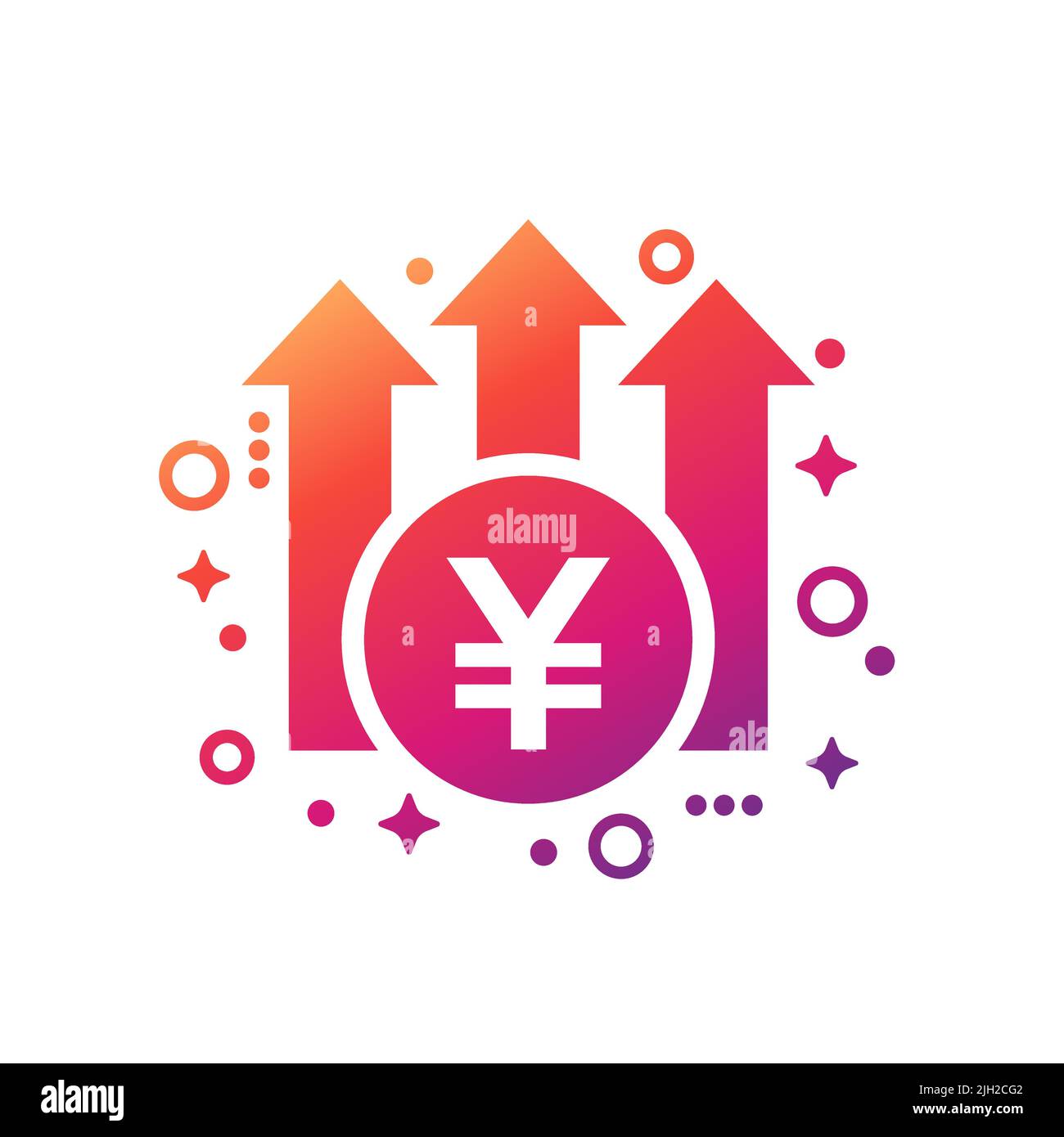 Yen increase icon Stock Vector Images - Alamy