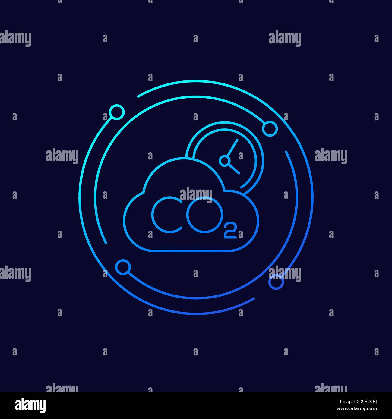 co2 gas, carbon dioxide emissions line icon Stock Vector Image & Art ...