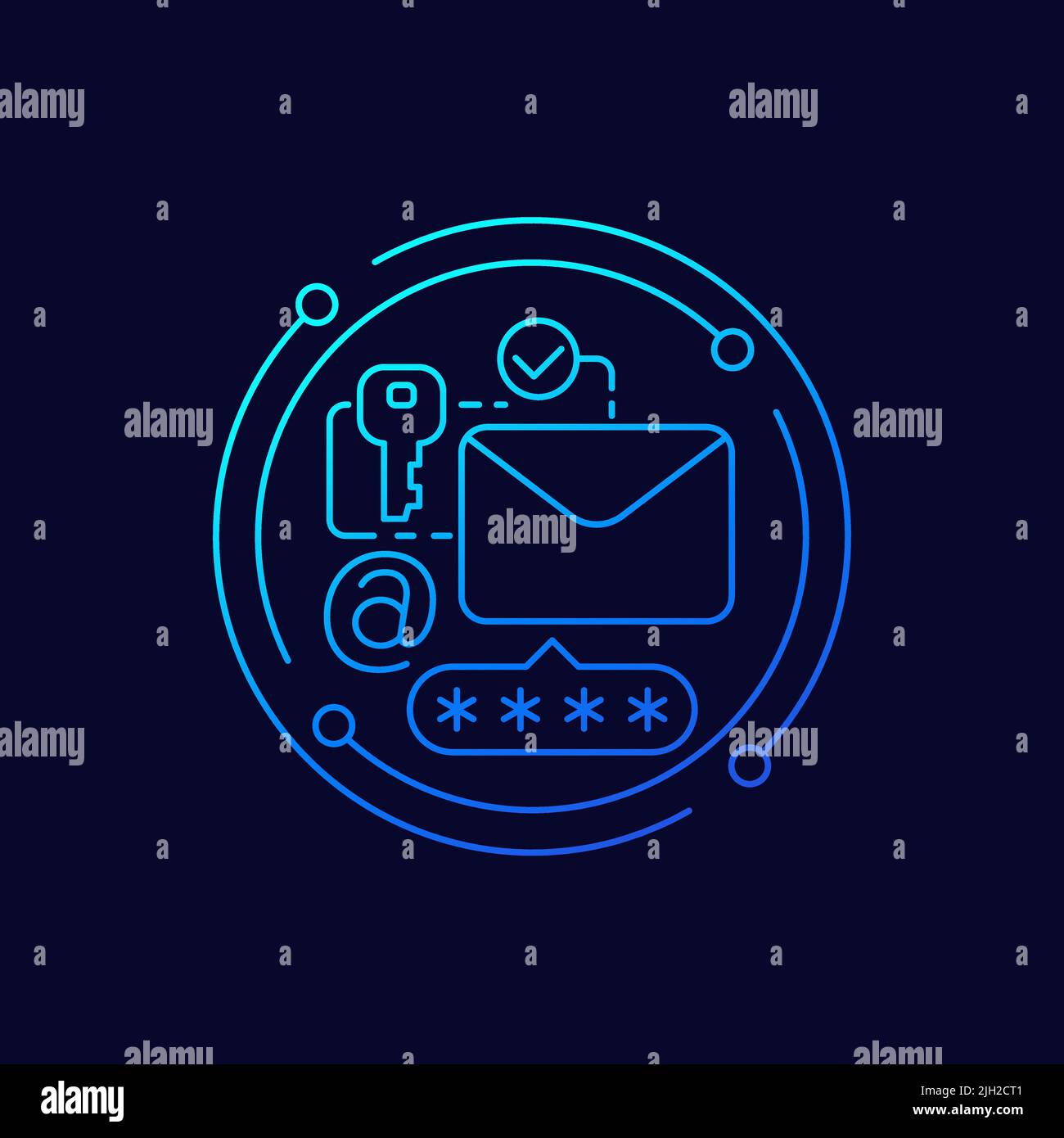email icon with password, line vector Stock Vector Image & Art - Alamy