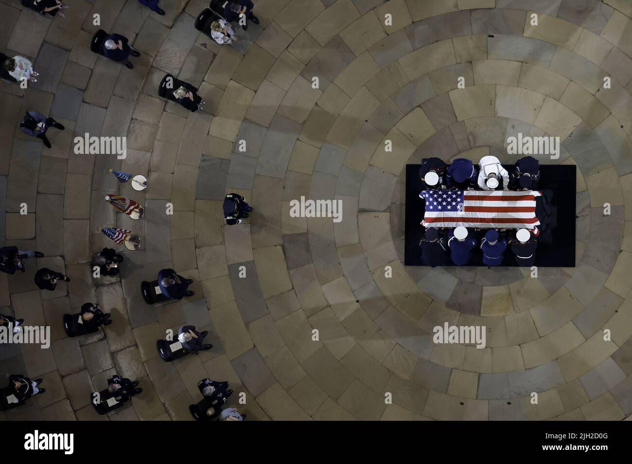A casket team from the Military District of Washington places Herschel ...