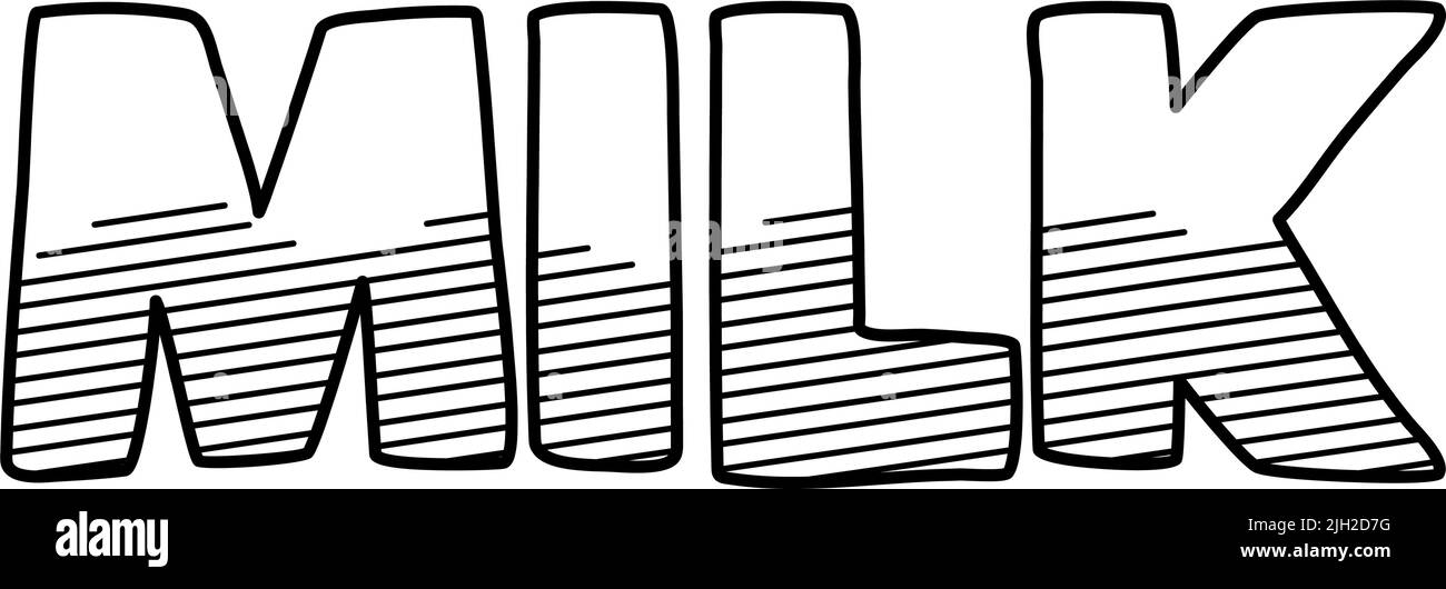 milk lettering sketch style icon Stock Vector Image & Art - Alamy
