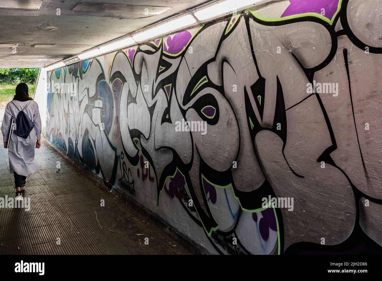 Graffiti in a Cardiff underpass, subway Stock Photo - Alamy