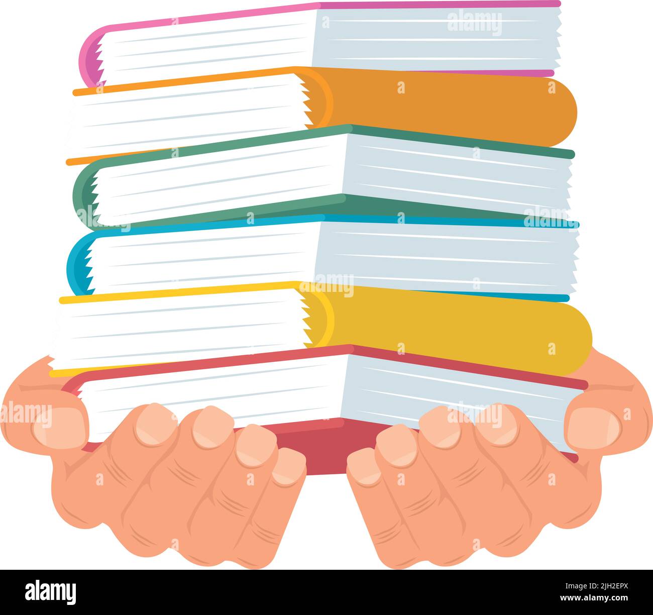 hands lifting pile books icons Stock Vector Image & Art - Alamy