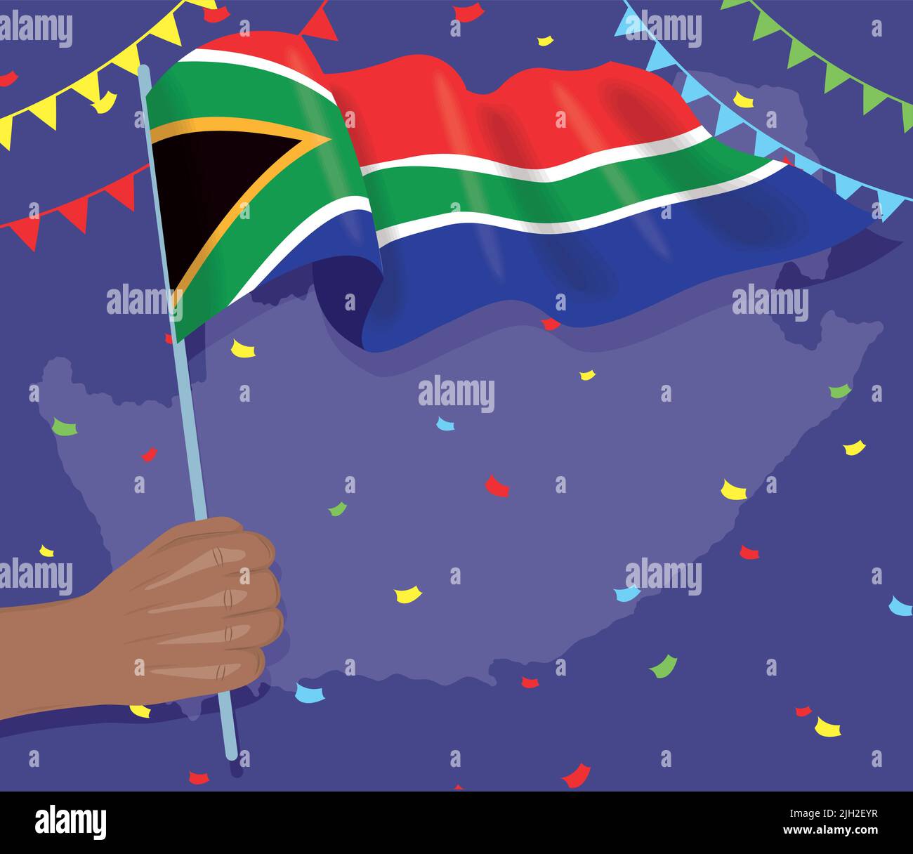 hand with south africa flag icon Stock Vector Image & Art - Alamy