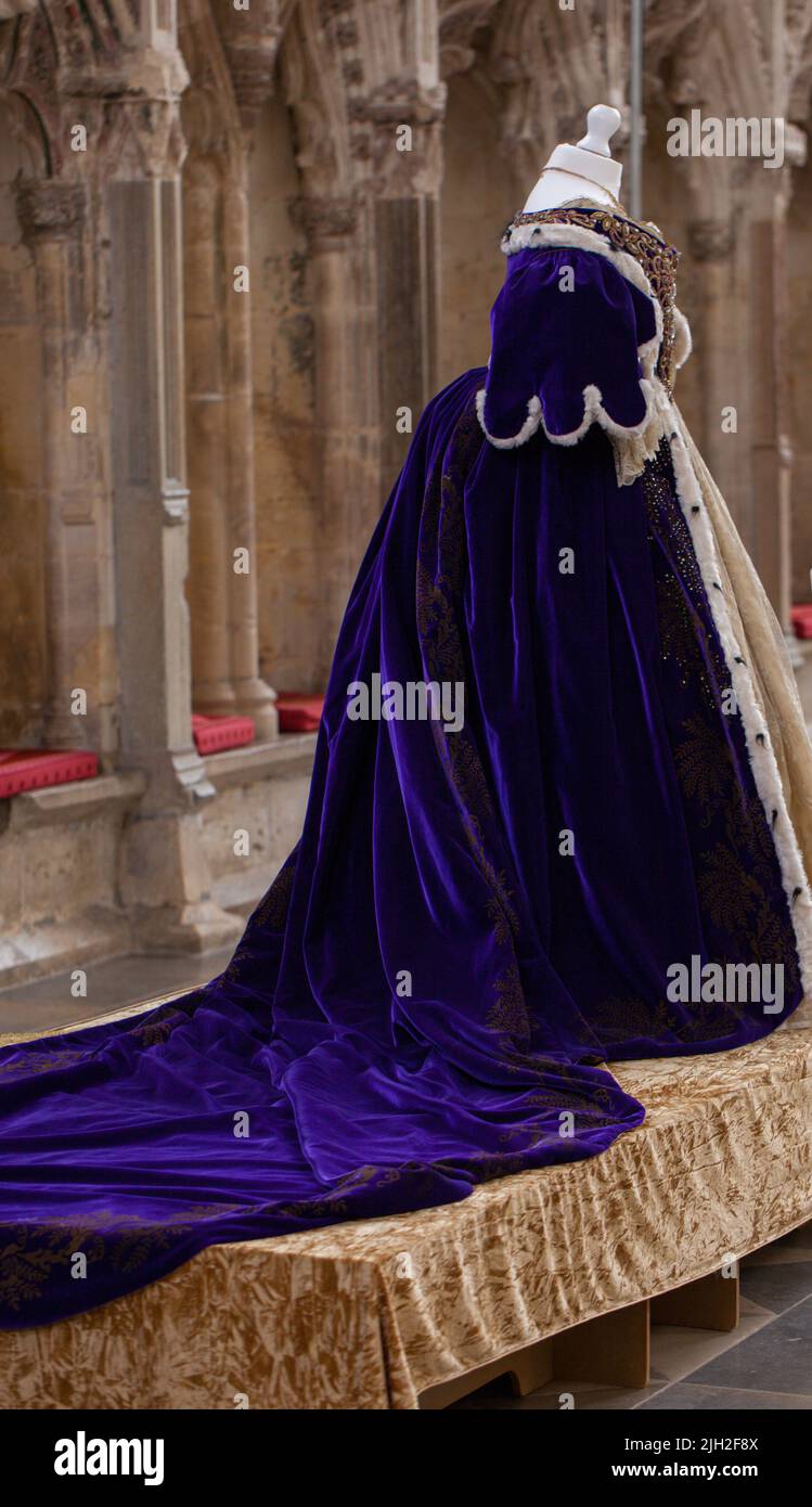Abstract detail of a regal period style costume used in television and ...