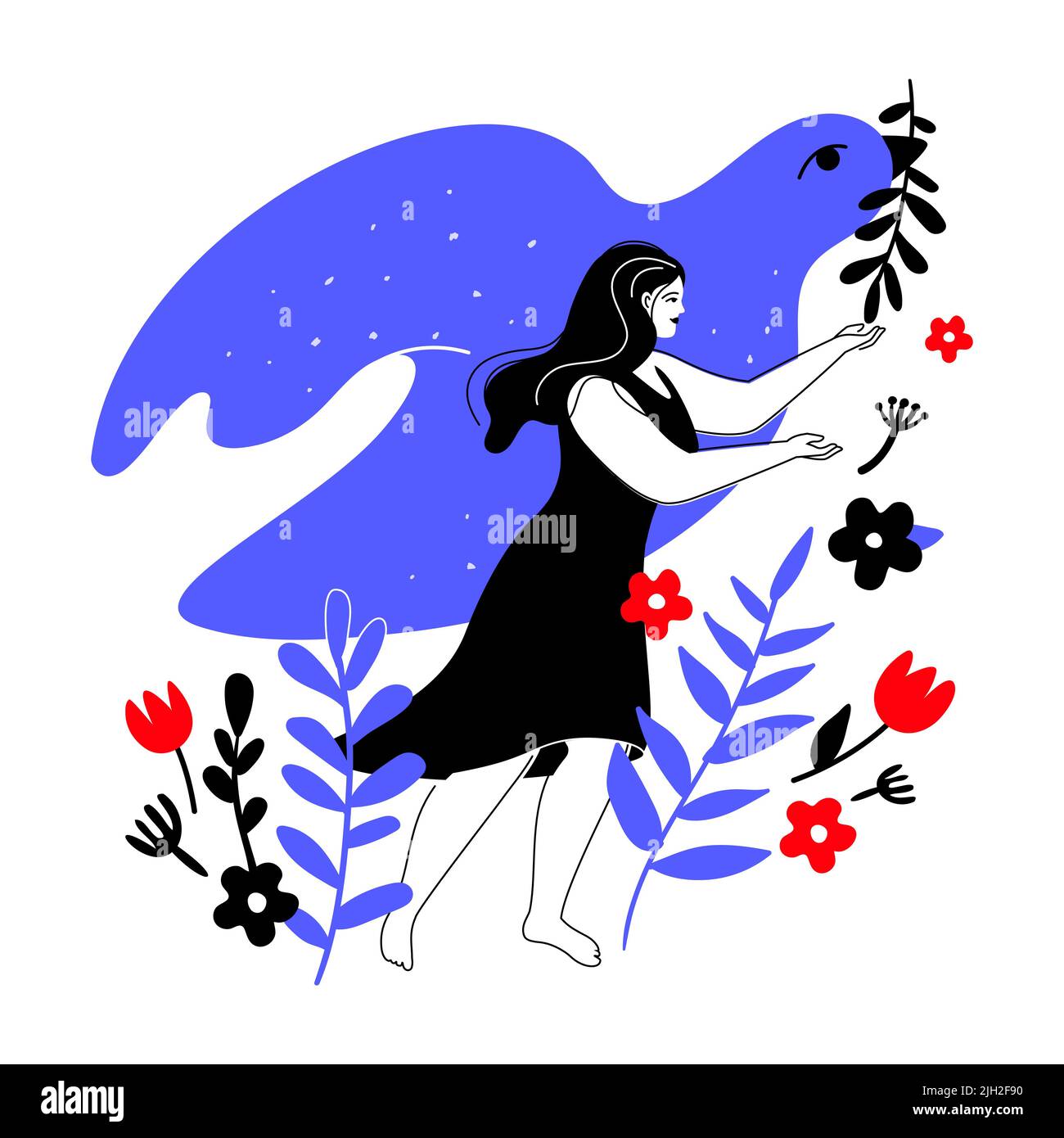 Symbol of peace - modern colorful flat design style illustration Stock ...