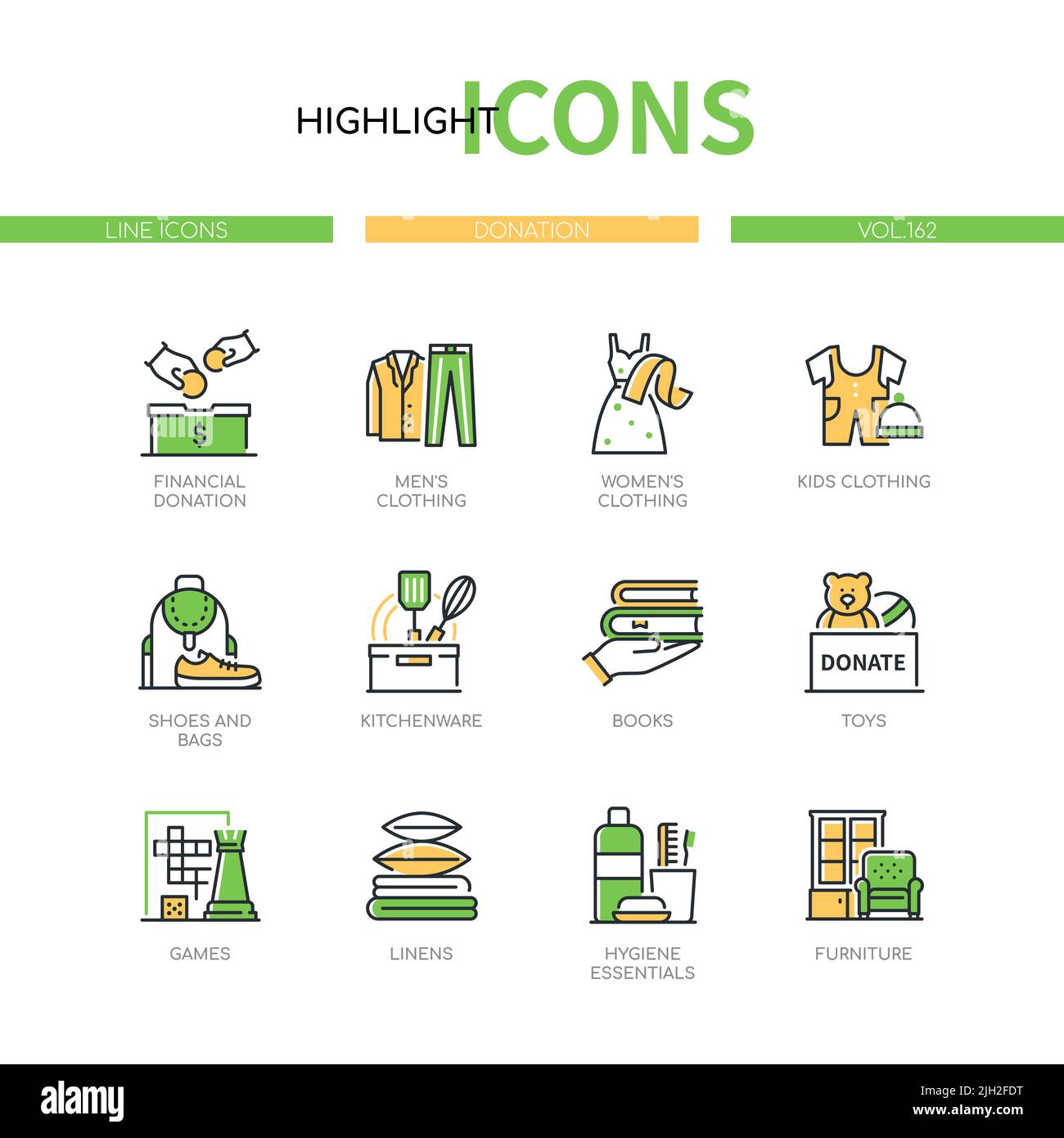 Charity donation icons graphic concept Stock Vector Images - Alamy