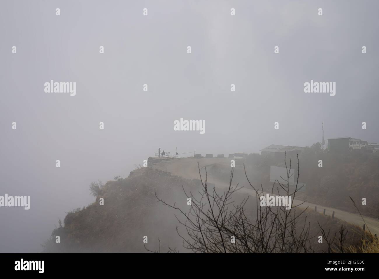 A Huge cloudy Weather in Mountain with Zero Visibility Stock Photo - Alamy