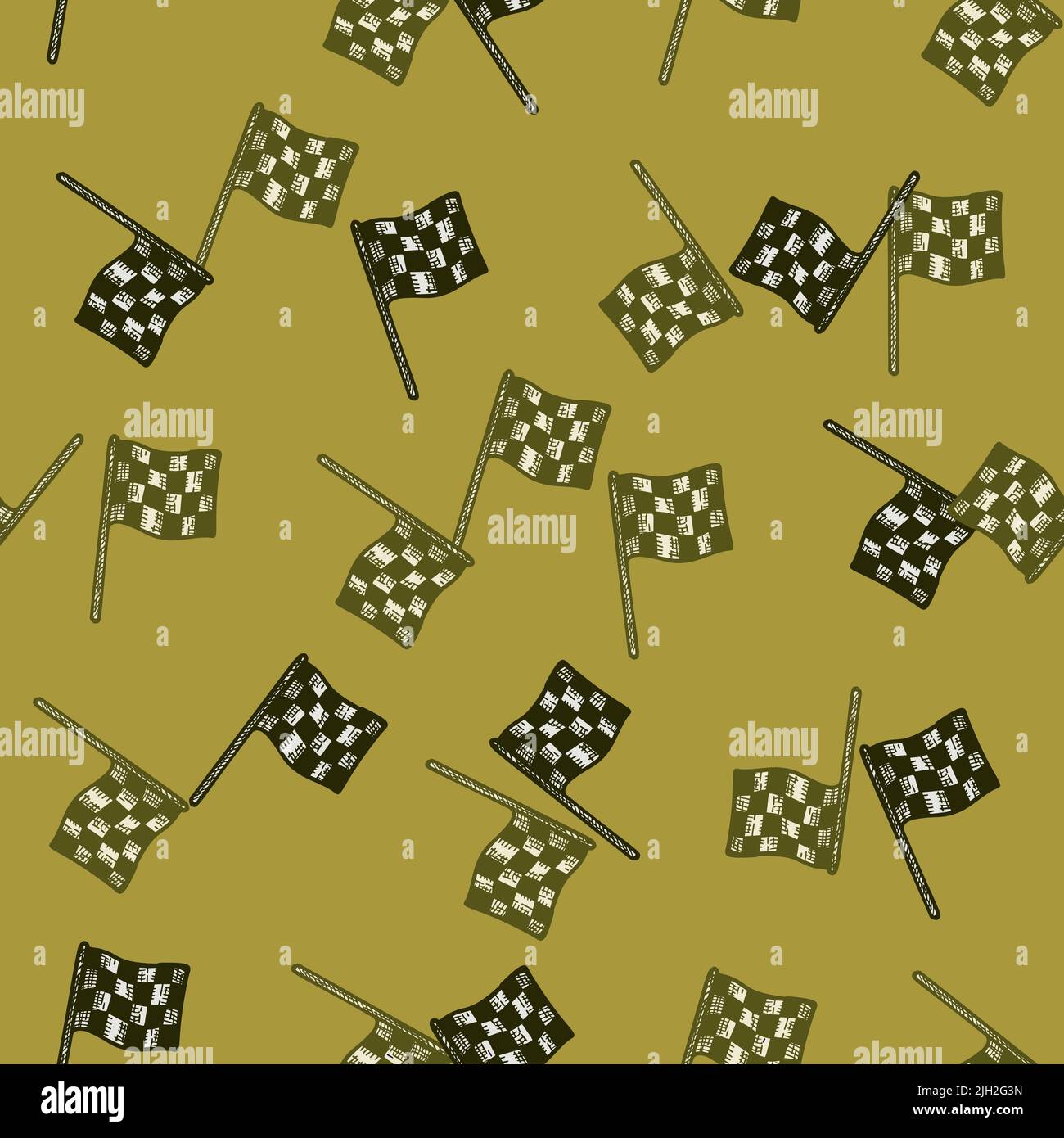 Race flag engraved seamless pattern. Vintage sport elements for drive ...