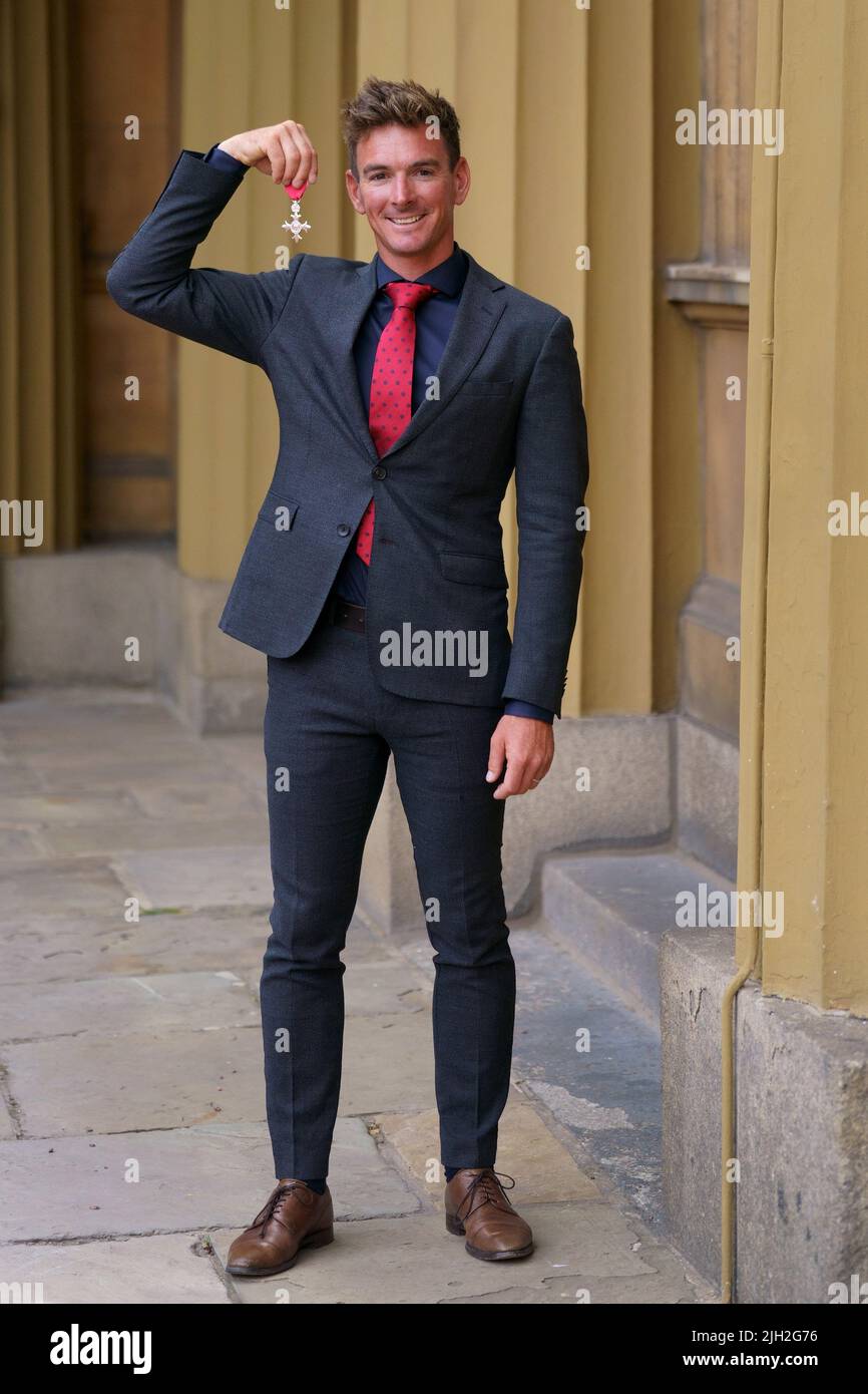 Olympic Team GB sailor Dylan Fletcher-Scott after being made a MBE for ...