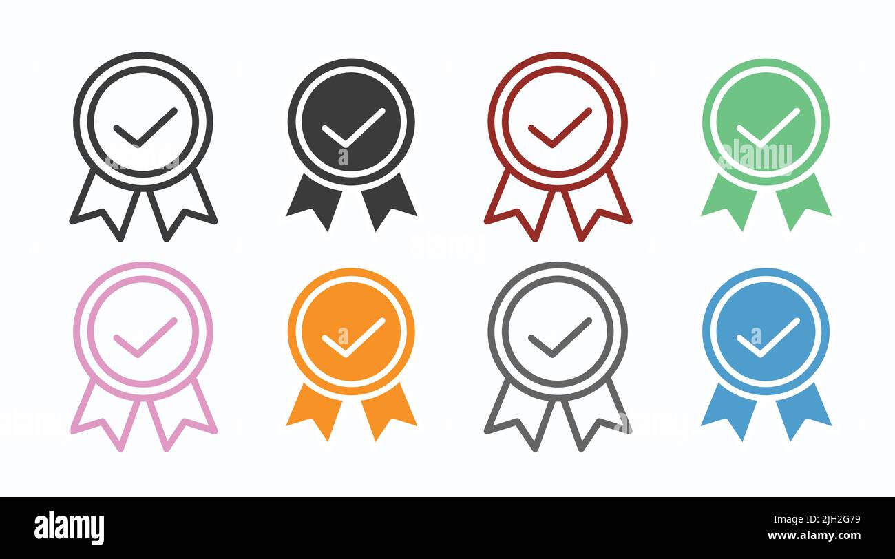 Quality icon Set. Vector isolated editable flat illustration set Stock ...