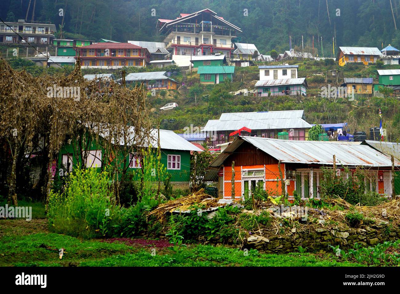 A OFFBEAT VILLAGE IN KALIMPONG DURING SILK ROUTE TOUR AT SIKKIM Stock ...