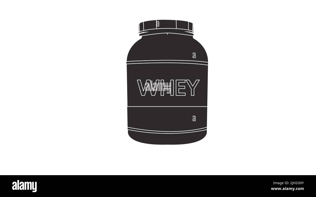 Vector Illustration of Whey Protein Bottle. Vector isolated editable ...