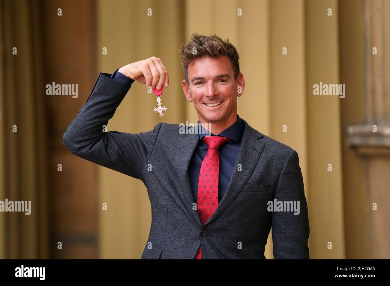 Olympic Team GB sailor Dylan Fletcher-Scott after being made a MBE for ...