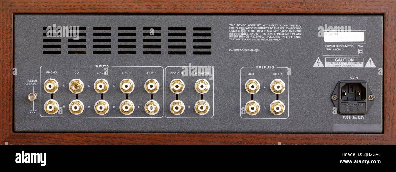 Vacuum Tubes Control Amplifier Rear Panel Stock Photo - Alamy