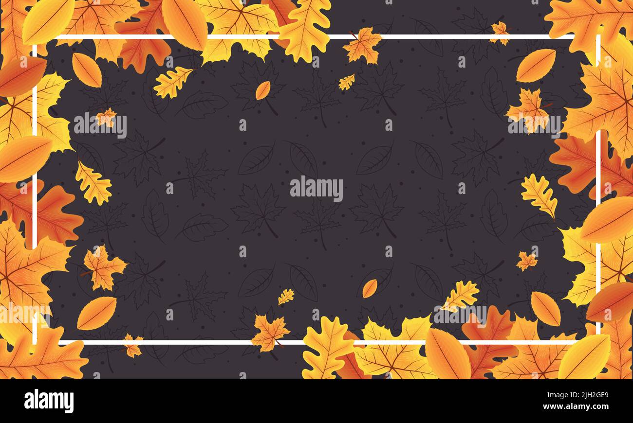 autumn season rectangle frame postcard Stock Vector Image & Art - Alamy
