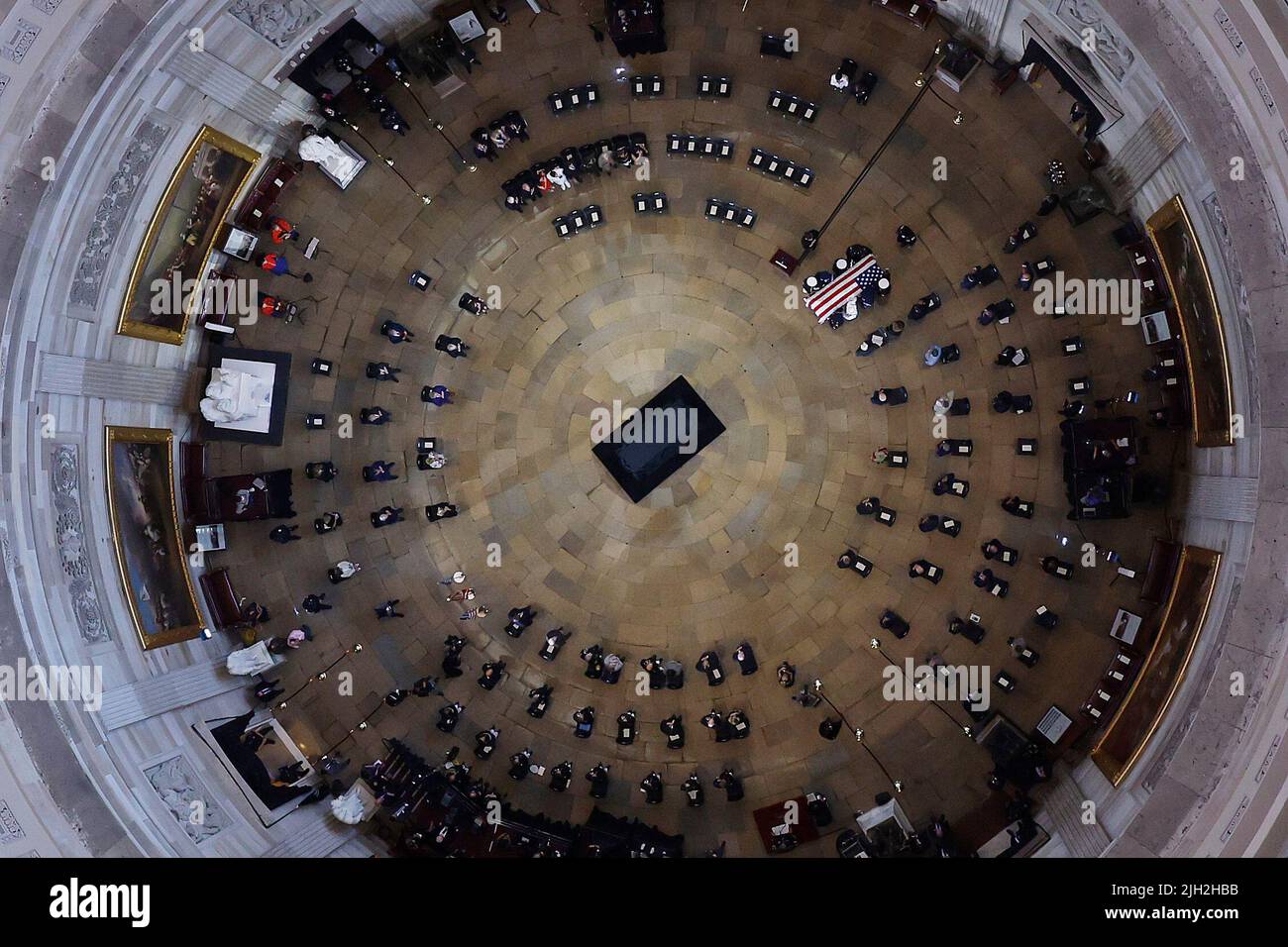 WASHINGTON, DC - JULY 14: A casket team from the Military District of ...