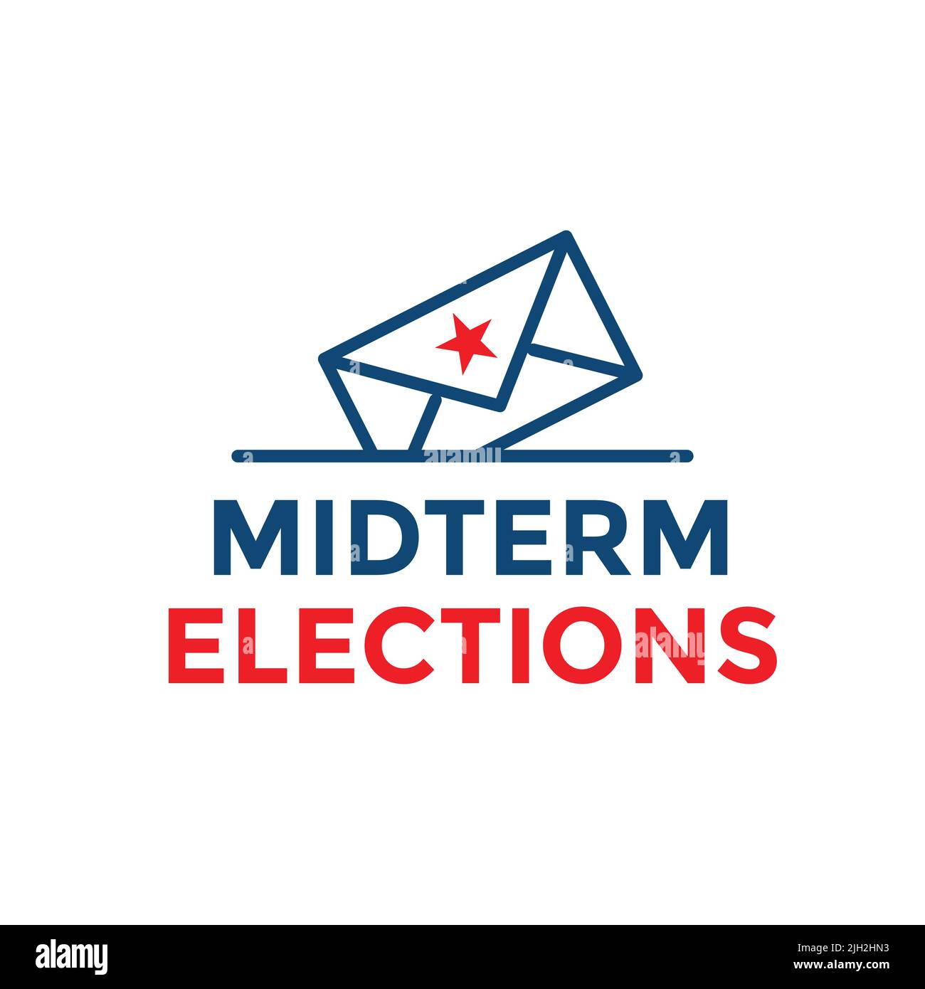 2022 Midterm Elections Design with Red White Blue Vote Icon Stock ...
