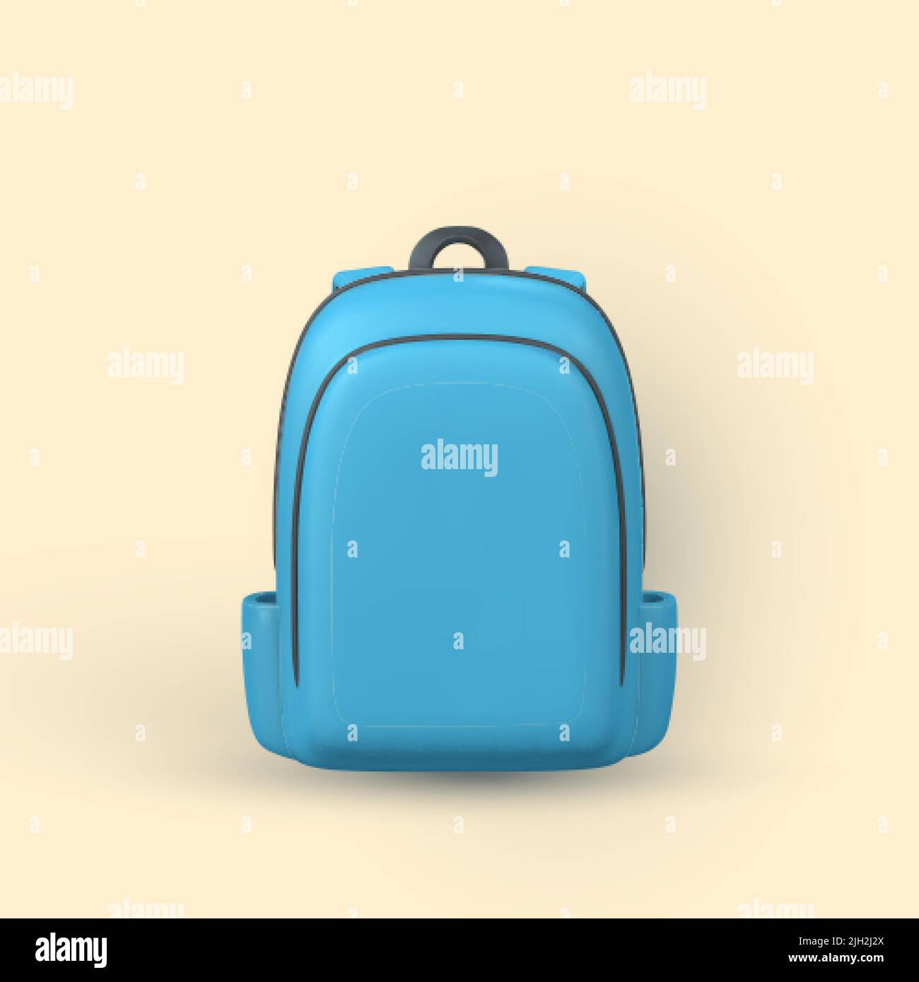 Cute cartoon blue backpack. 3d realistic school bag. Back to school ...