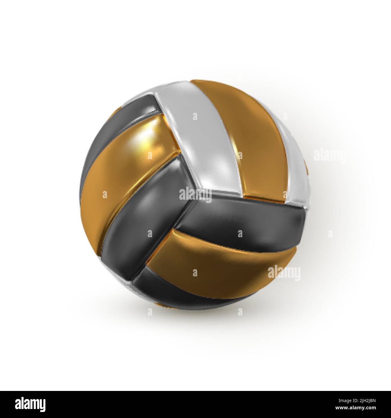 3d realistic golden volleyball ball on white background. Vector ...