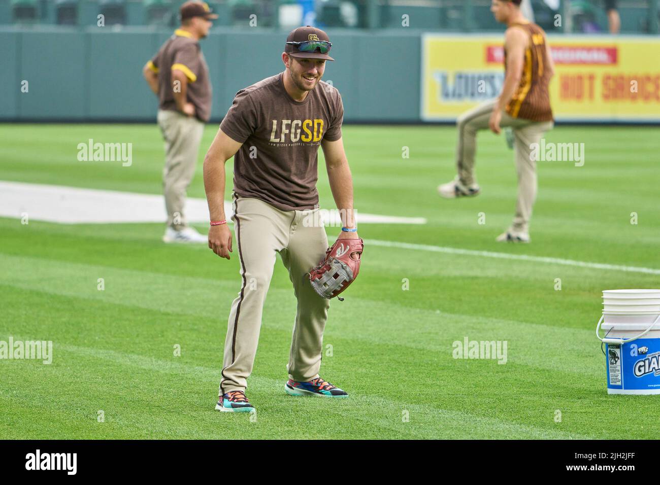 Denver CO, USA. 13th July, 2022. San Diego infielder Matthew Bratton ...